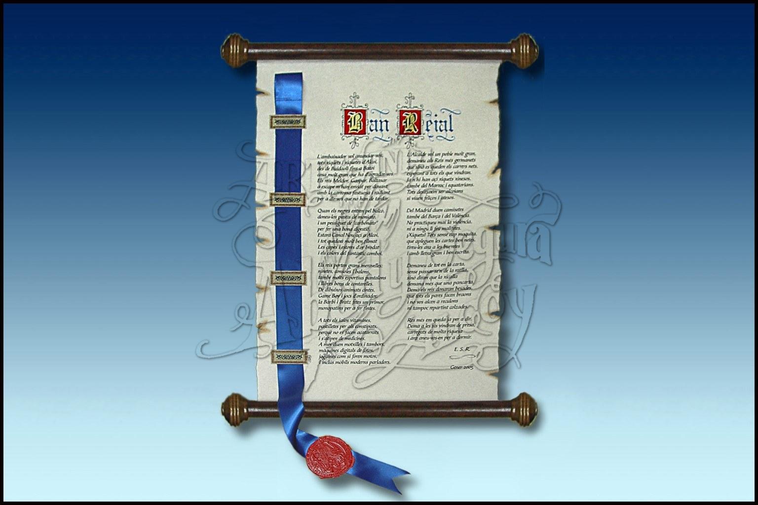 Somos artesanos. Realizamos manuscritos antiguos enrollados.