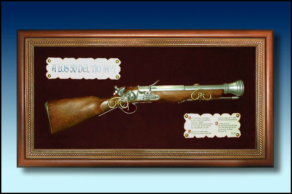 ARCABUZ DECORATIVO ENMARCADO | ARMAS | ESPINGARDAS Y ARCABUCES ...