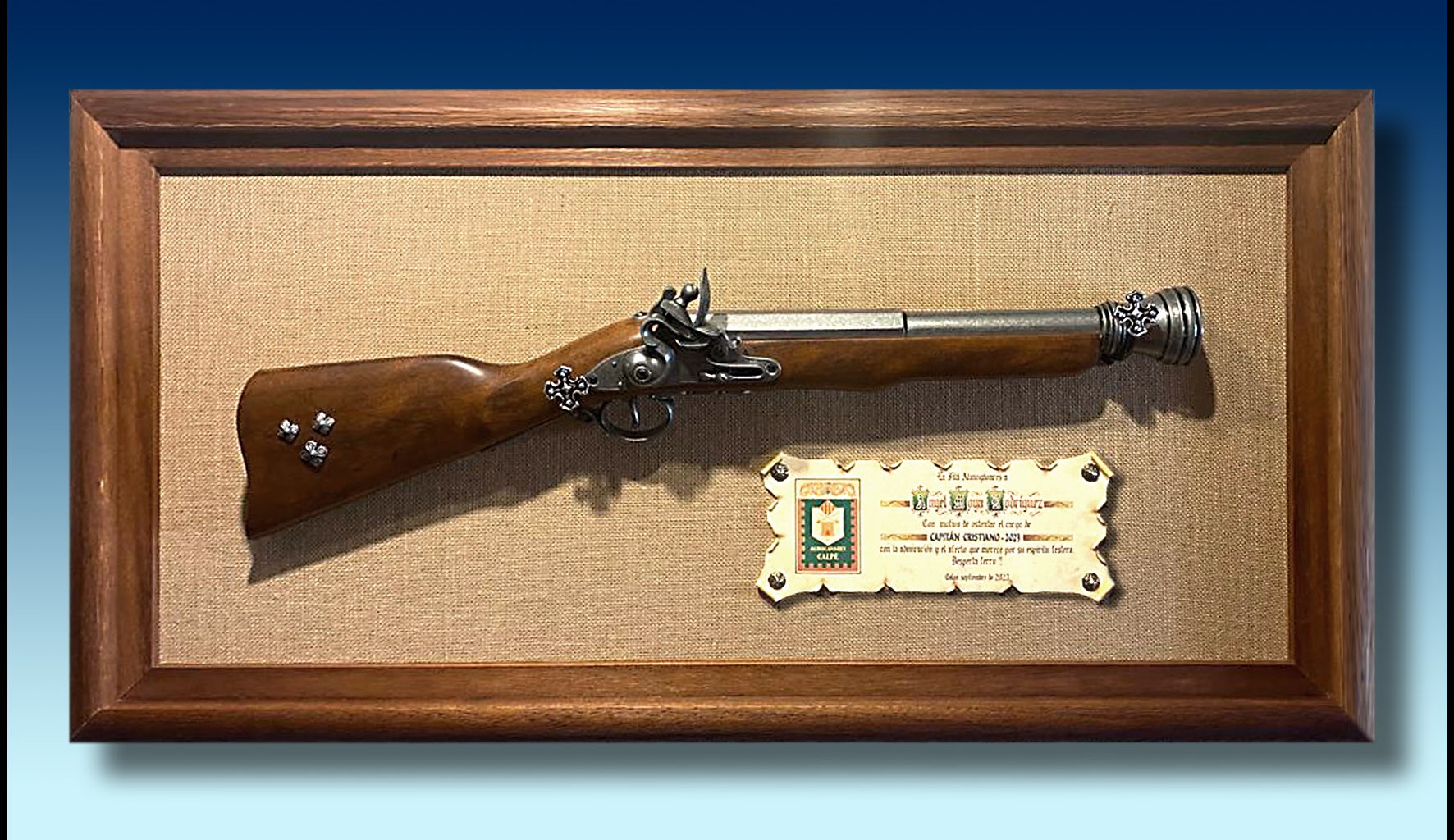 ARCABUZ DECORATIVO ENMARCADO | ARMAS | ESPINGARDAS Y ARCABUCES ...